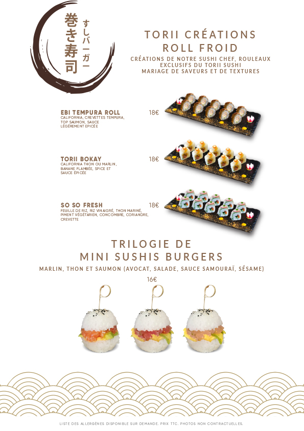 Menu – TORII SUSHI